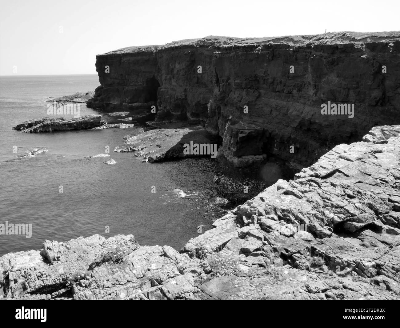 Cliffs and Atlantic ocean, rocks canyon and laguna, beauty in nature ...