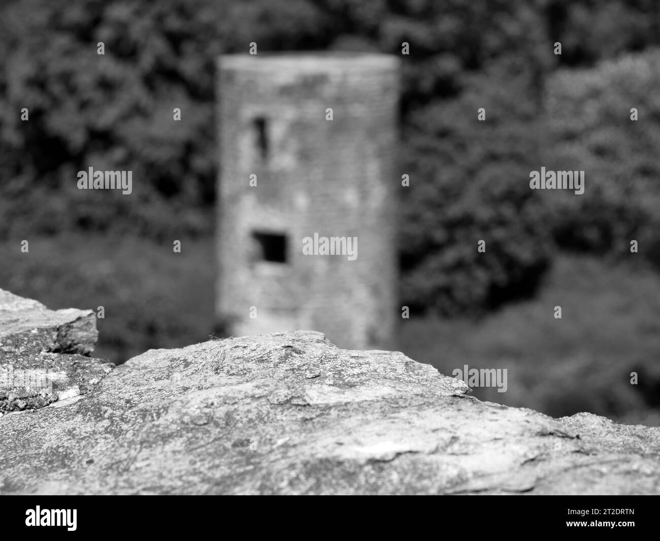 Old stone over ancient tower background, Blarney castle in Ireland, old ...