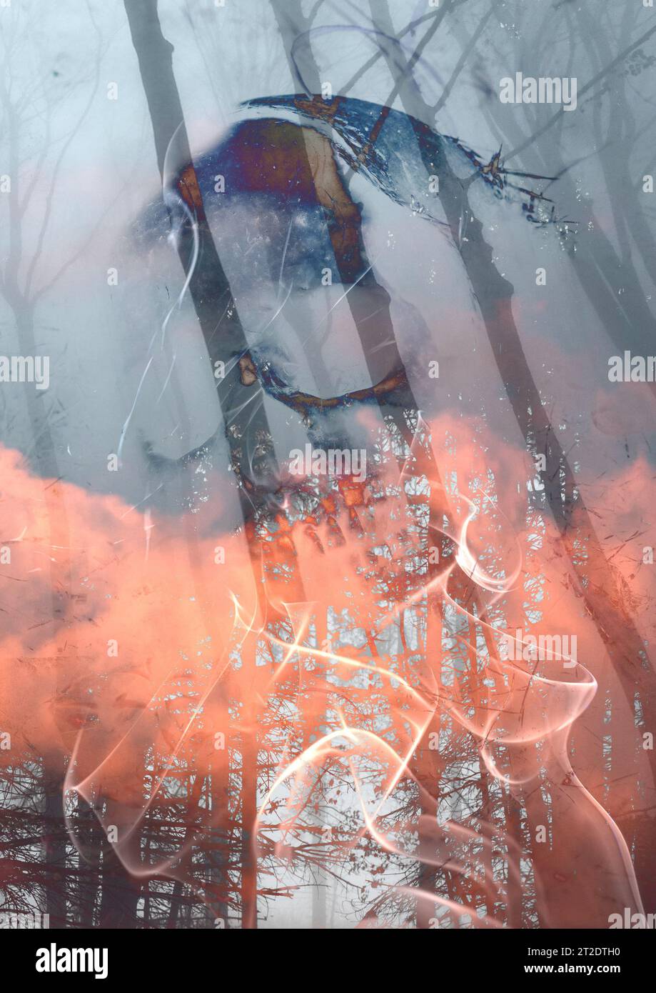 Skull wallpaper or background design, for halloween party or horror ...