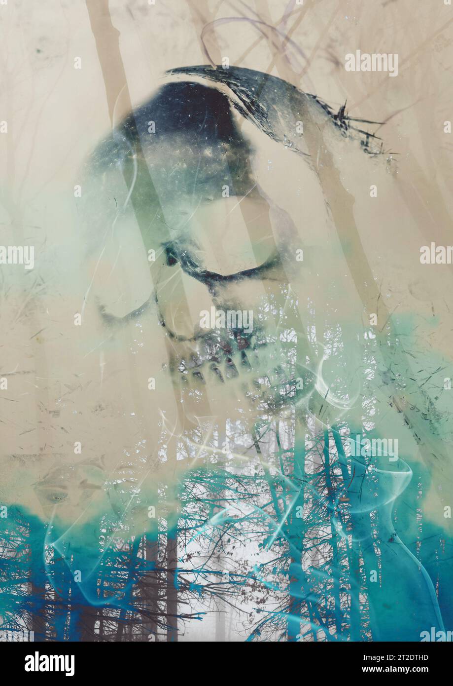 Skull wallpaper or background design, for halloween party or horror ...