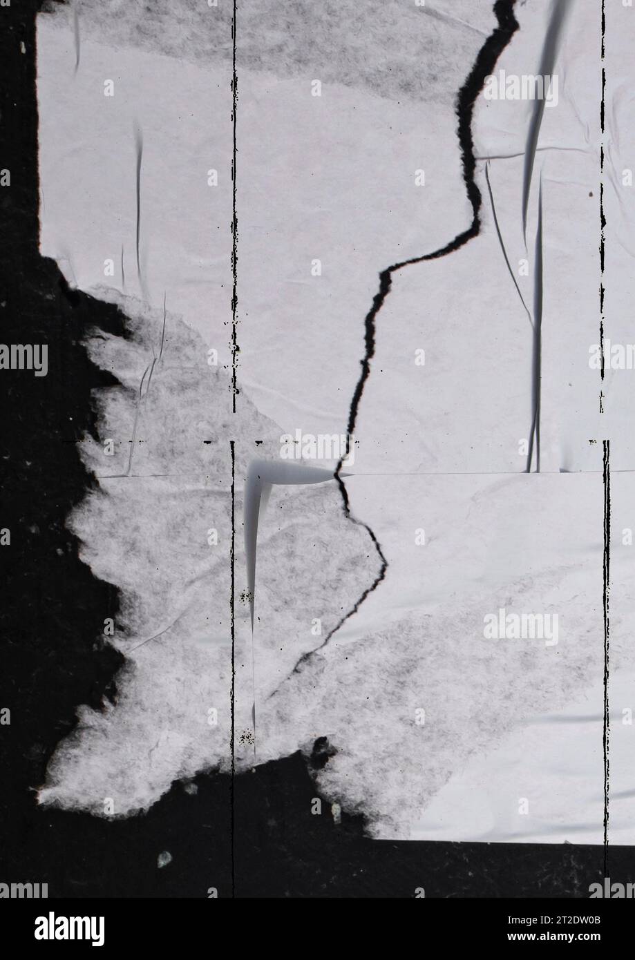 grunge folded paper on wall overlay effect, sticky scratch textures ...