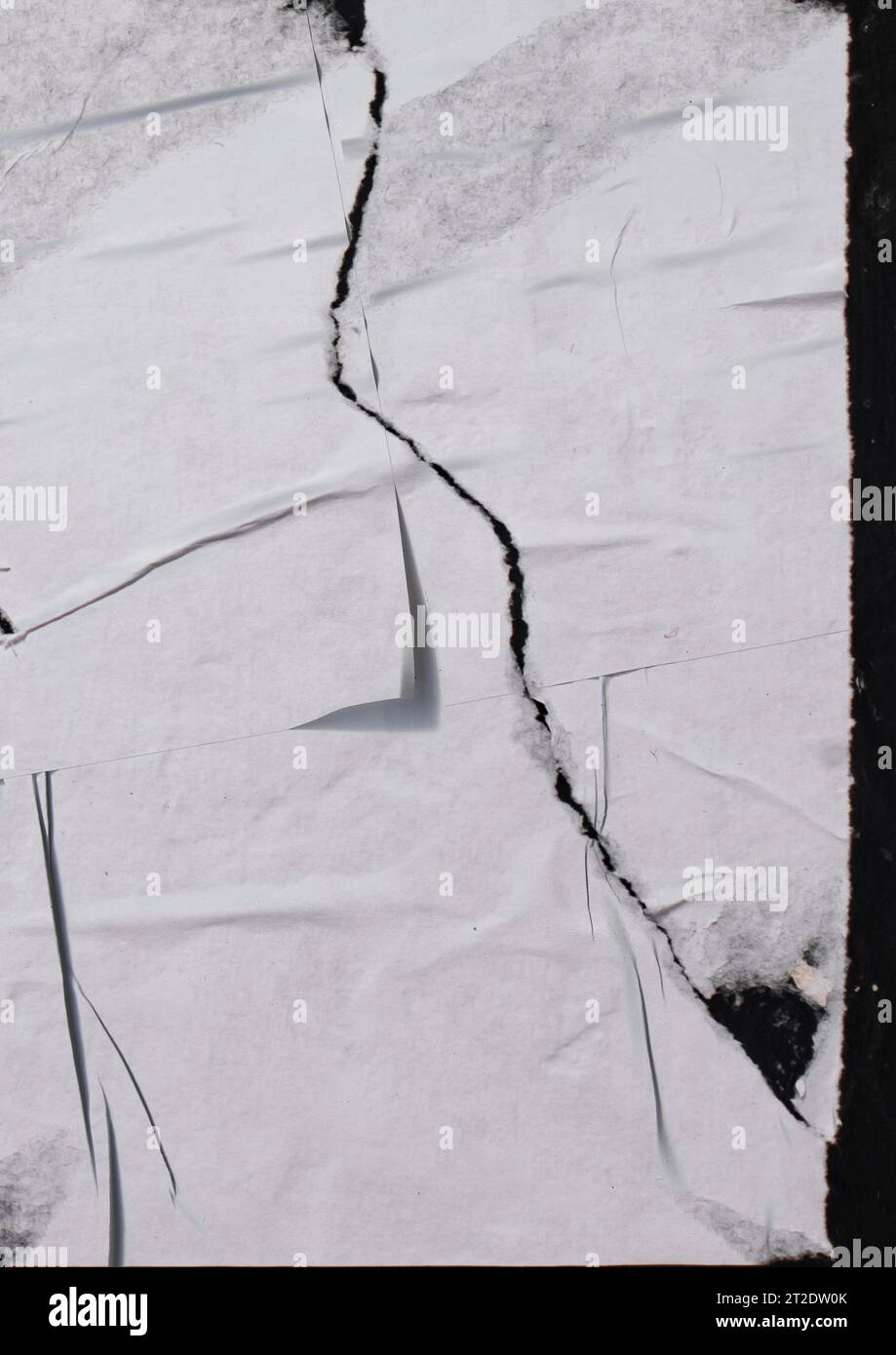 grunge folded paper on wall overlay effect, sticky scratch textures ...