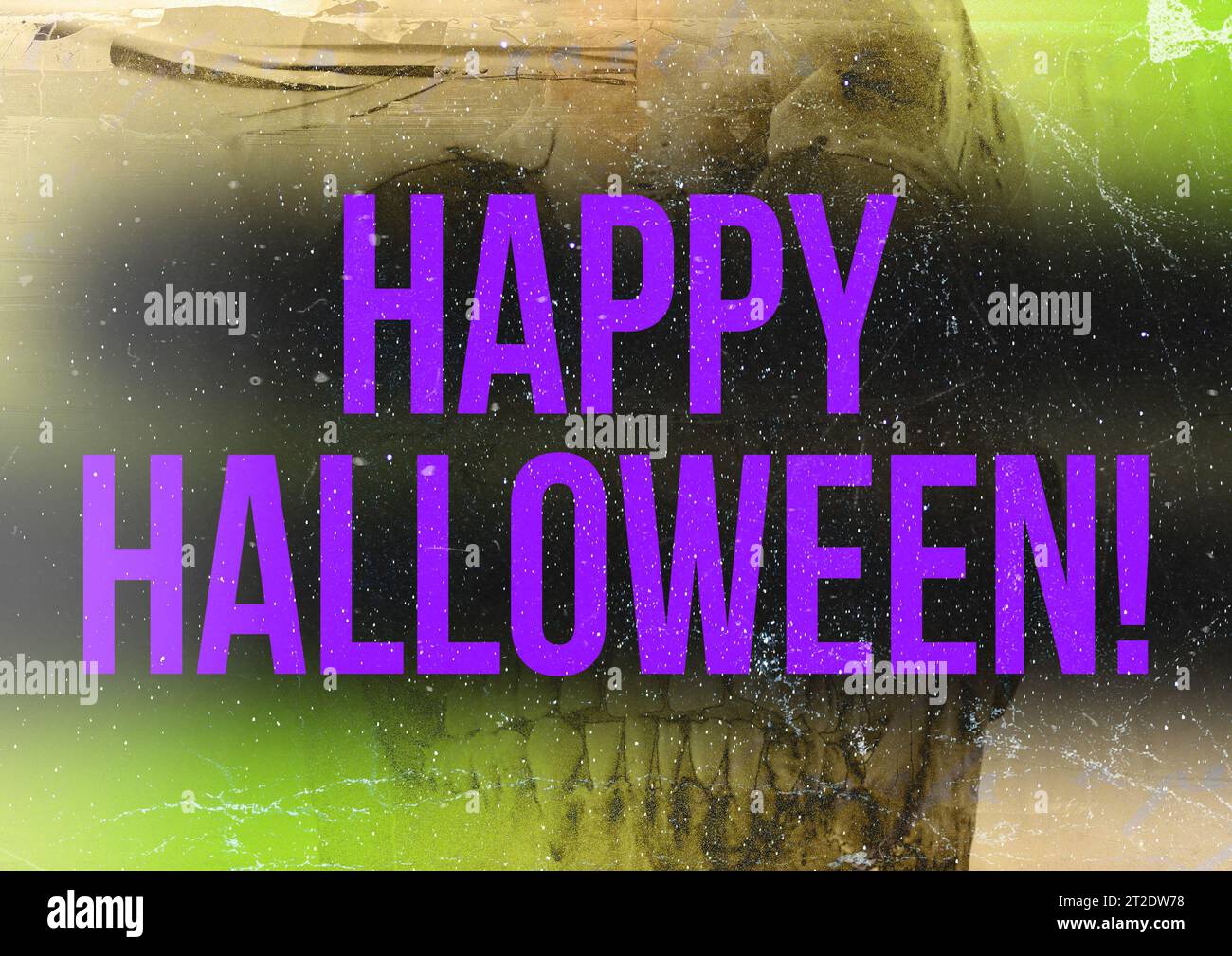 Halloween vertical background with pumpkin, graveyard, haunted skull ...