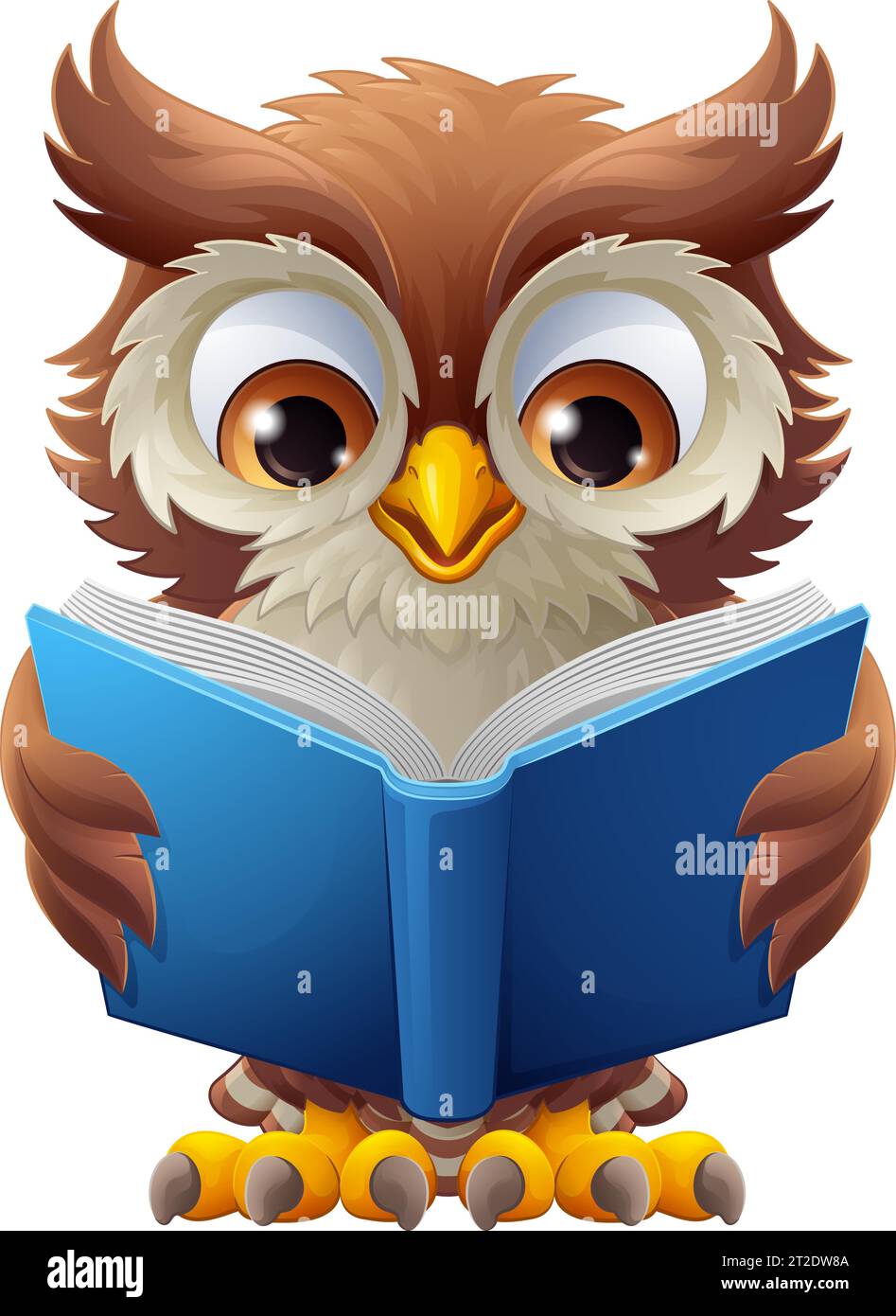 Wise Owl Cartoon Cute Character Reading Book Stock Vector Image & Art ...