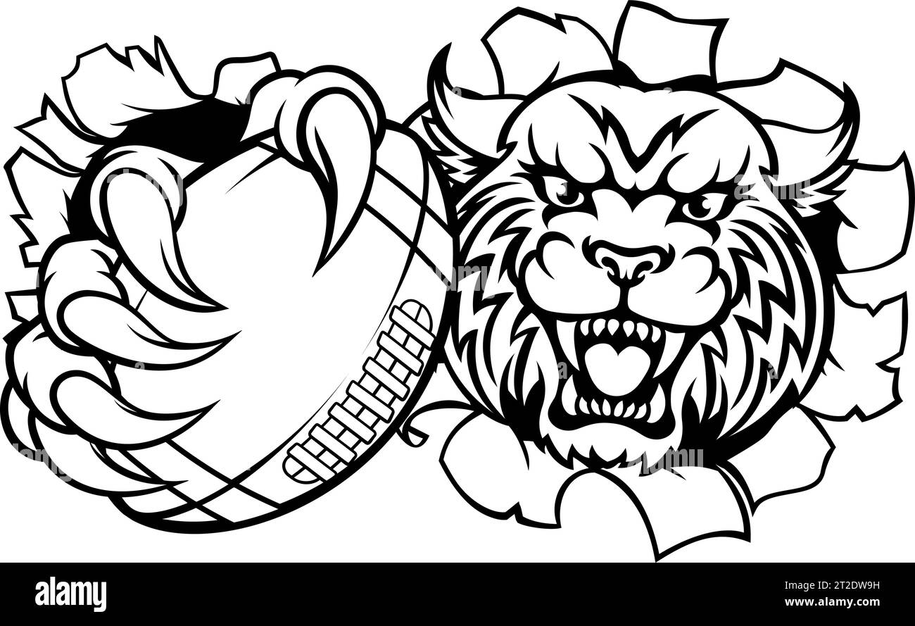 Wildcat Bobcat Cat Cougar American Football Mascot Stock Vector Image ...