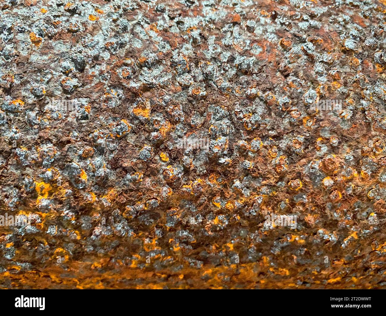 Surface texture of old metal iron swollen reddish orange surface of ...