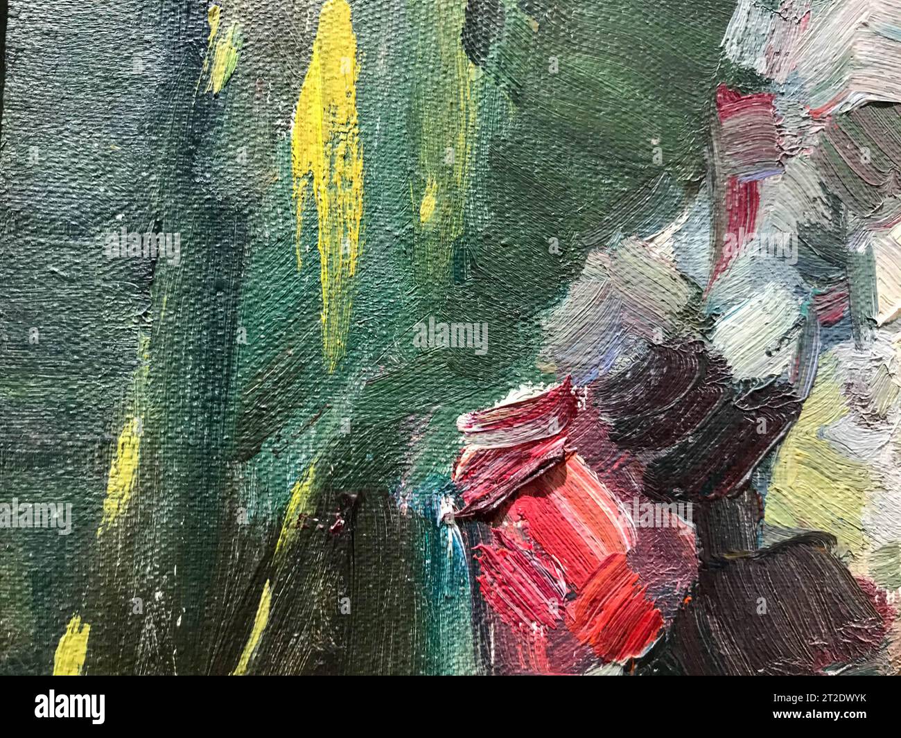 bright strokes of paint. acrylic strokes. blue paint texture with an ...