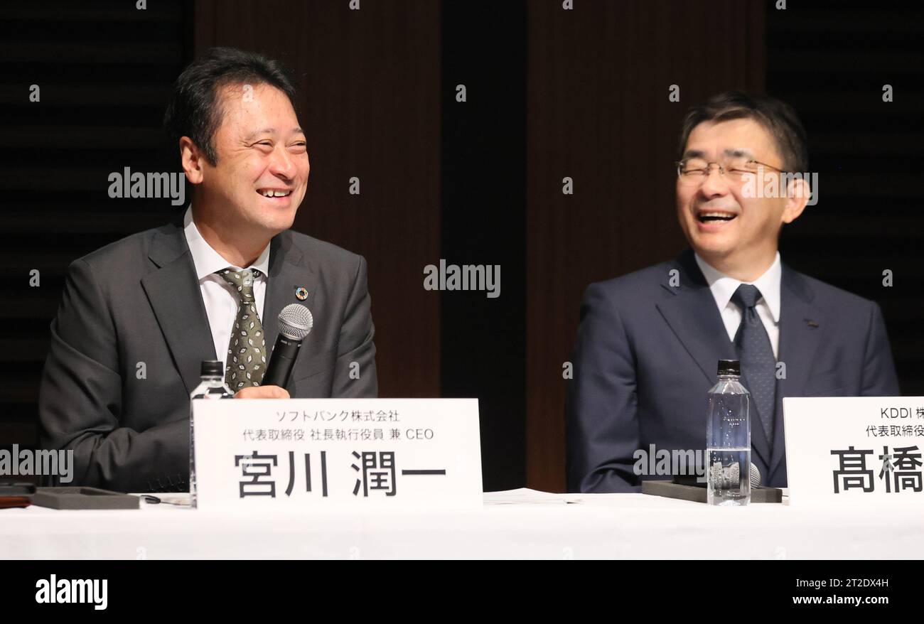 Tokyo, Japan. 19th Oct, 2023. Japan's telecommunication companies ...