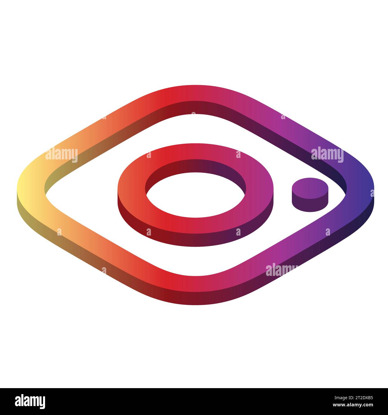 Instagram social media app icon. 3D isometric vector illustration Stock ...