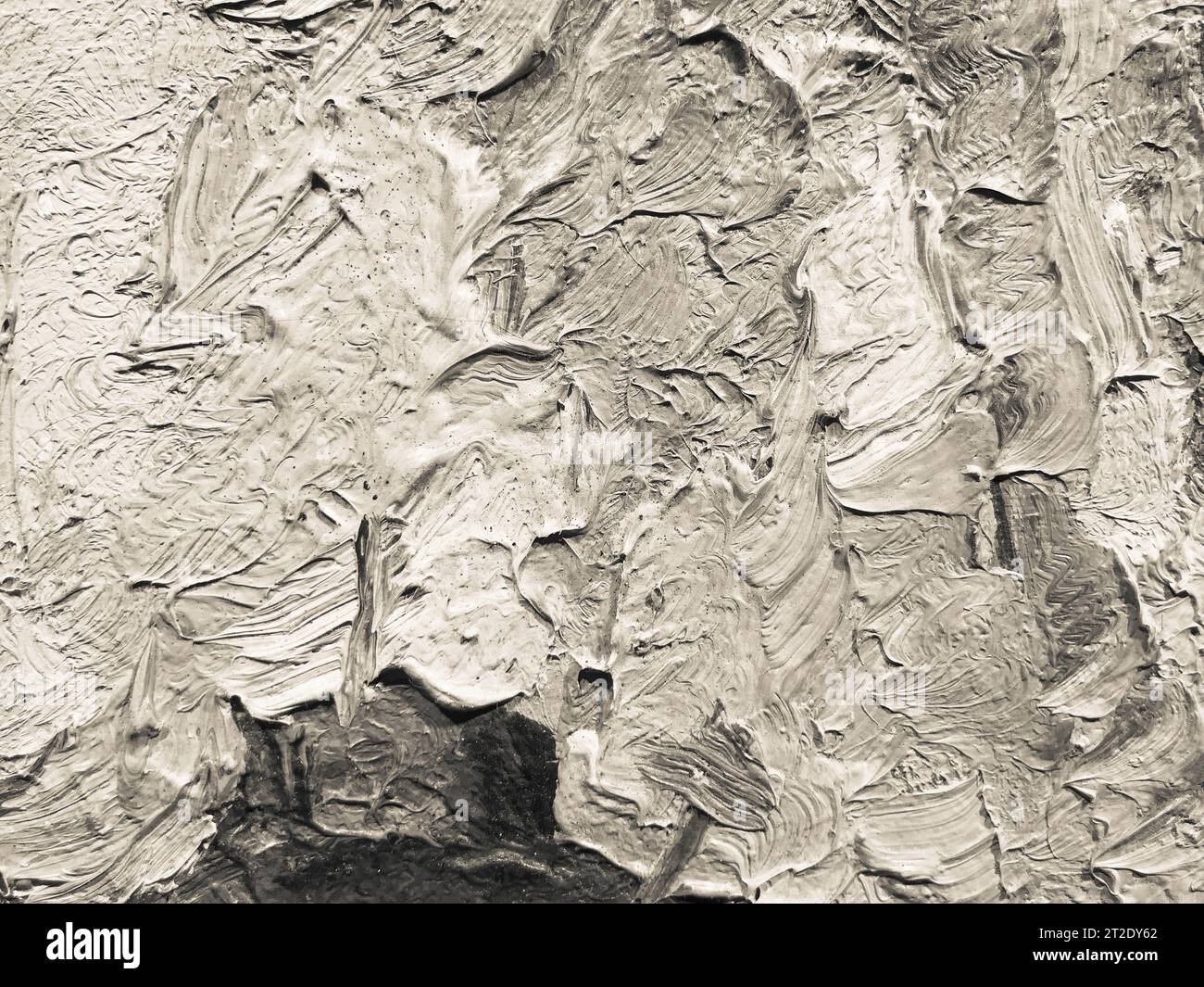 gray texture. dark paint on canvas. palette, stains of paint mixed with ...