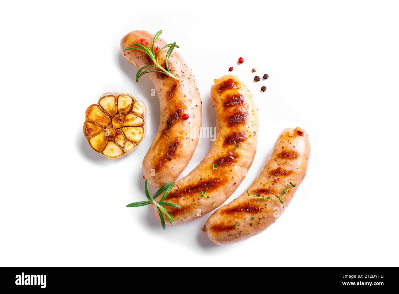 Grilled bavarian wurst on Cut Out Stock Images & Pictures - Alamy