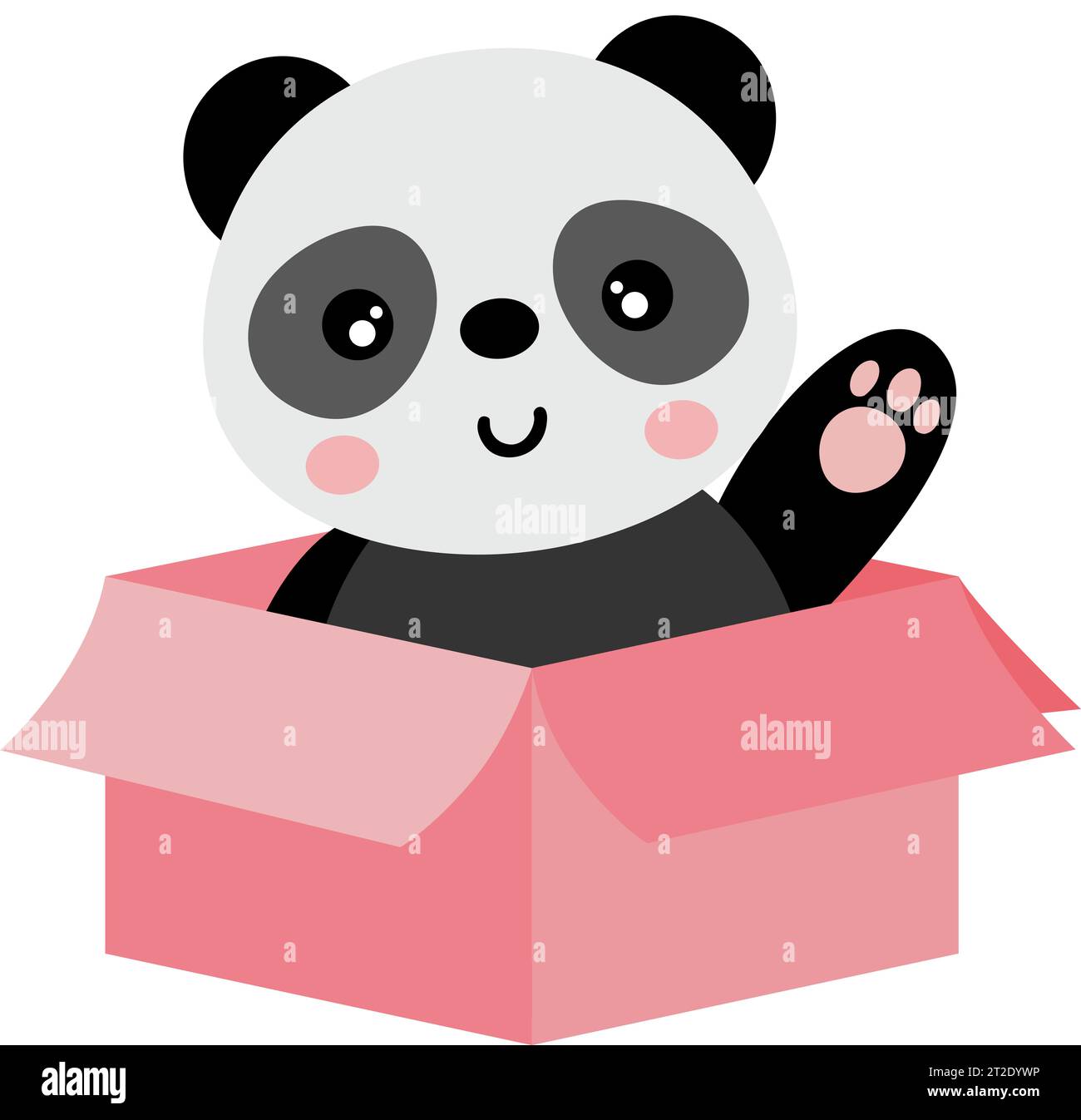 Cute panda in cardboard box Stock Photo - Alamy