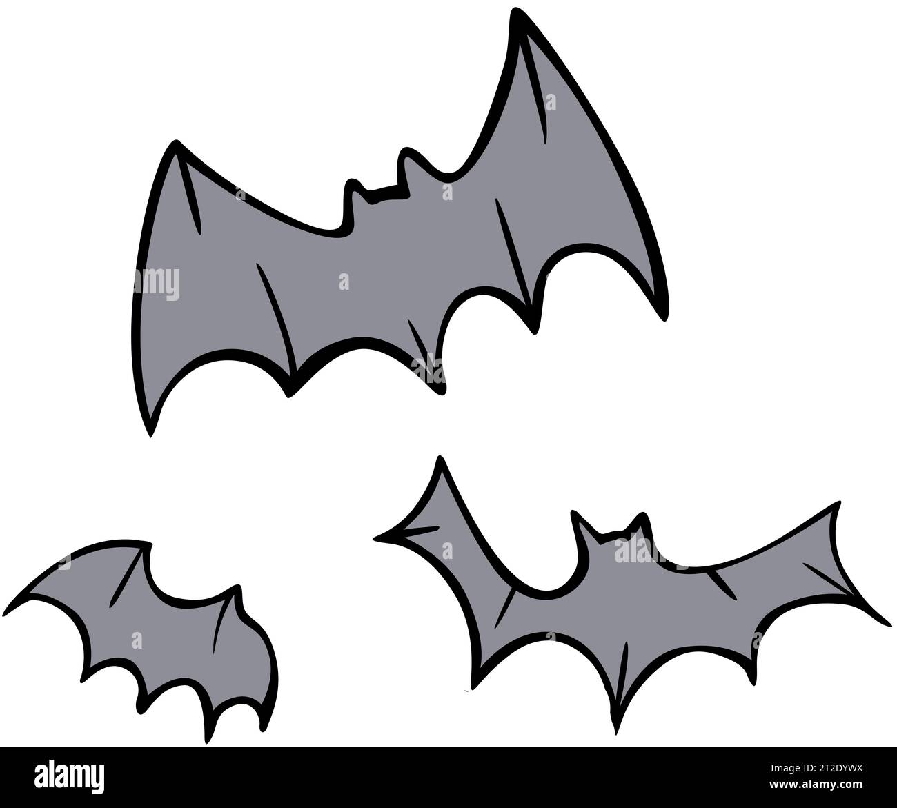 Hand drawn cartoon doodle of bats Stock Photo - Alamy