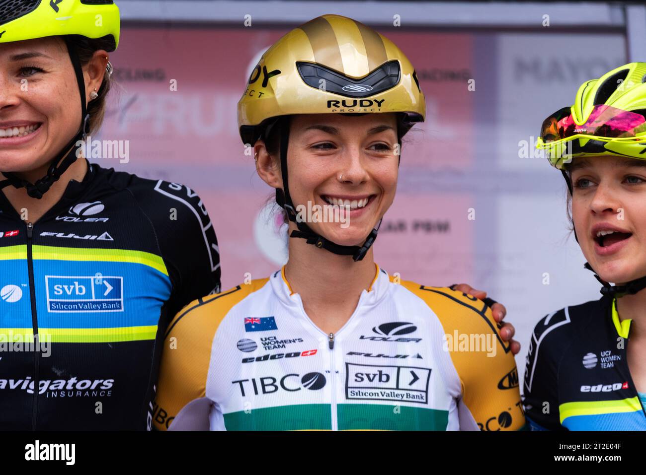 Shannon Malseed in Australian champion jersey riding for Team Tibco ...