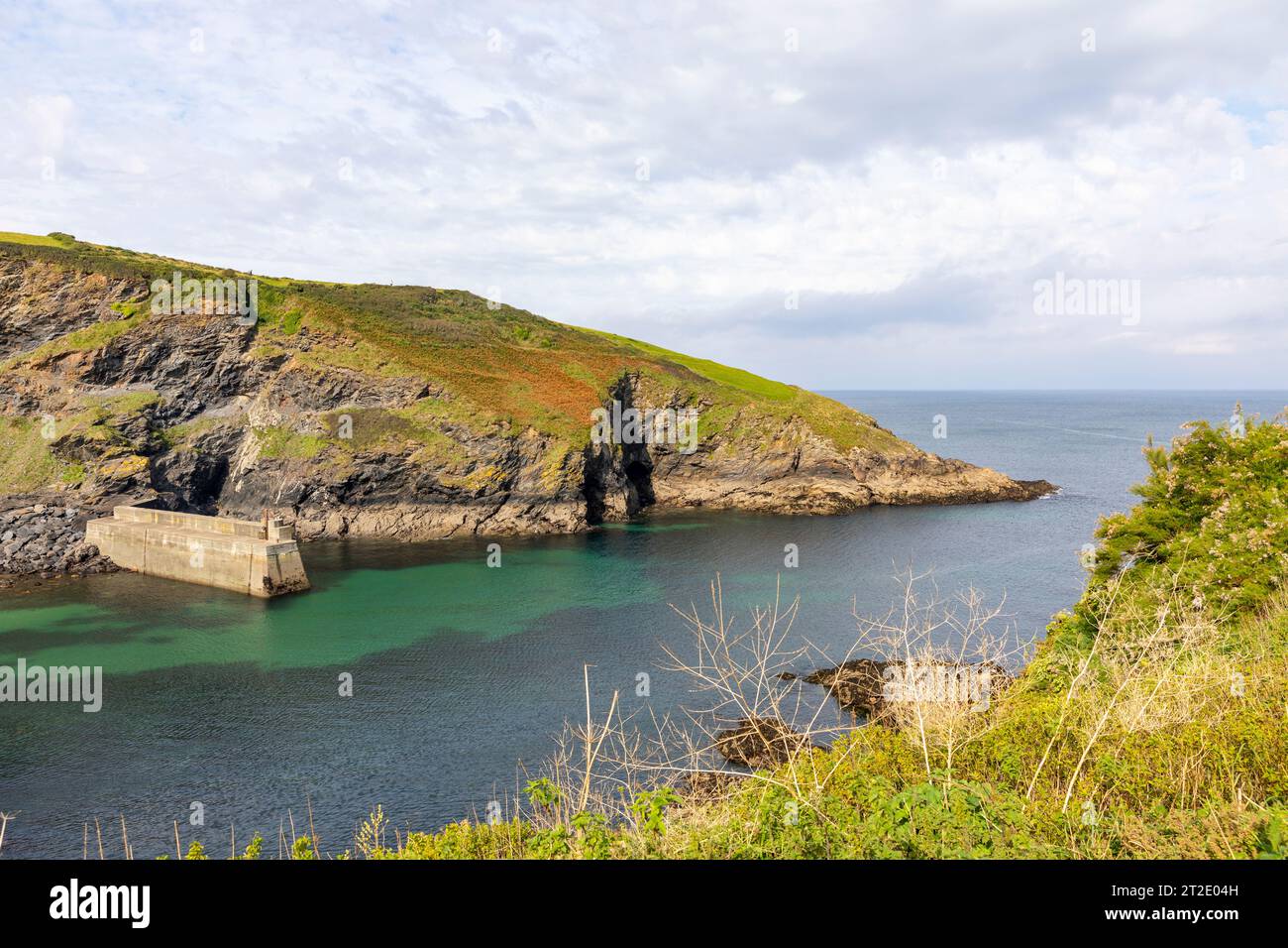 Sept 2023, Port Isaac Cornwall view of the picturesque harbour and ...