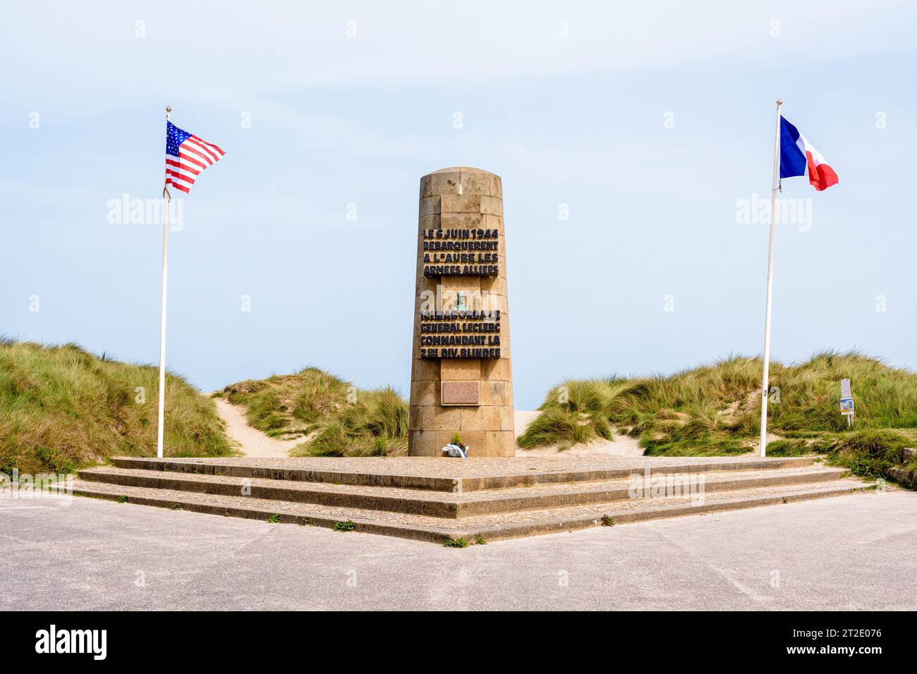 Memorial to the landing of the Allied forces and French 2nd Armored ...