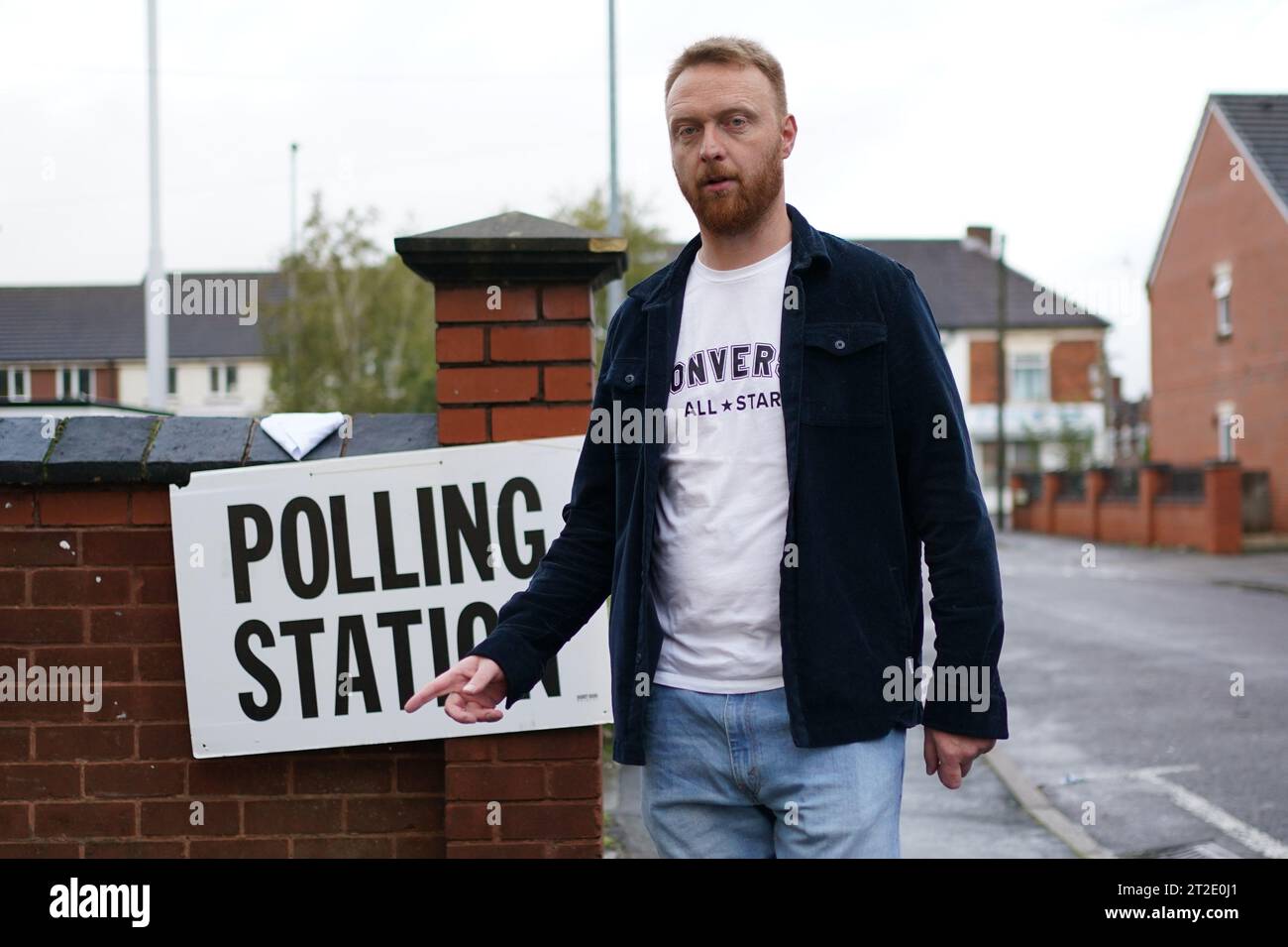 Conservative candidate Andrew Cooper arrives at Glascote Methodist ...