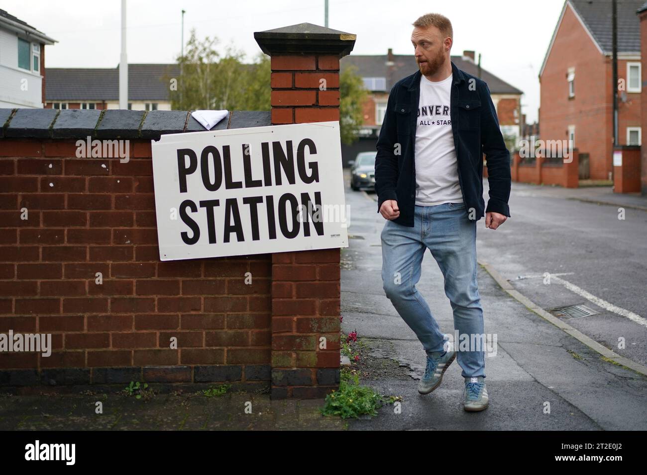 Conservative candidate Andrew Cooper arrives at Glascote Methodist ...