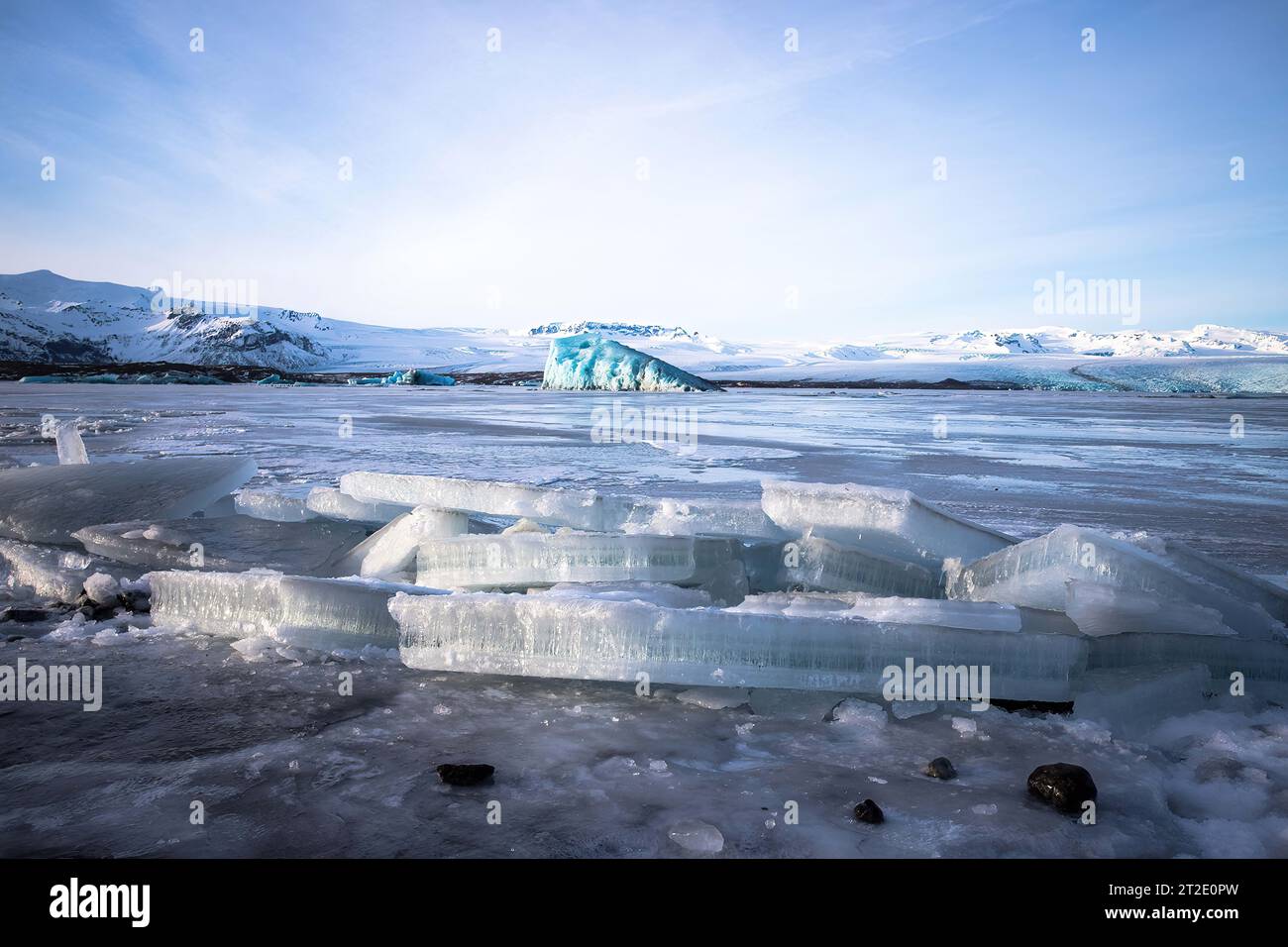 Iced up lagoon Stock Photo - Alamy