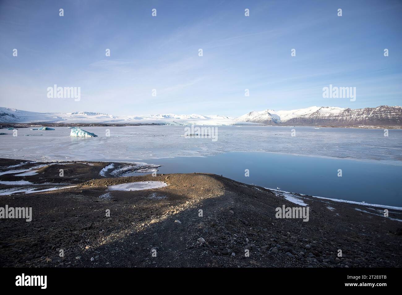 Iced up lagoon Stock Photo - Alamy