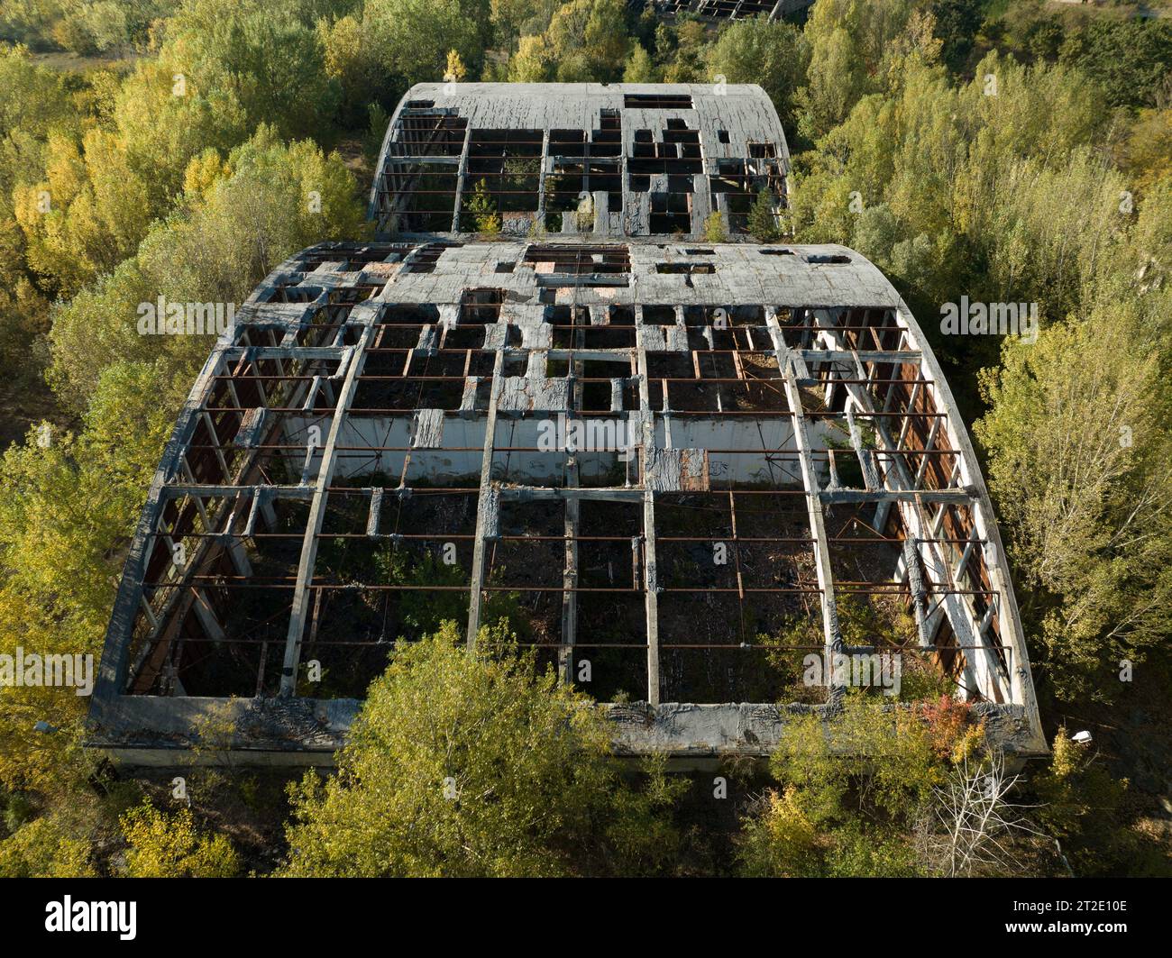 Abandoned residental area and buildings. It looks like Ghost town of ...