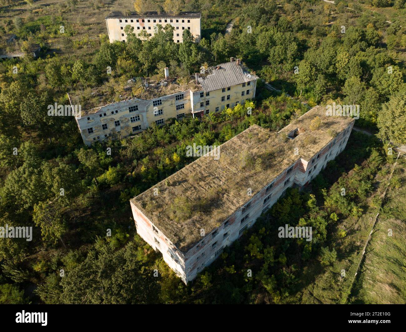 Abandoned residental area and buildings. It looks like Ghost town of ...