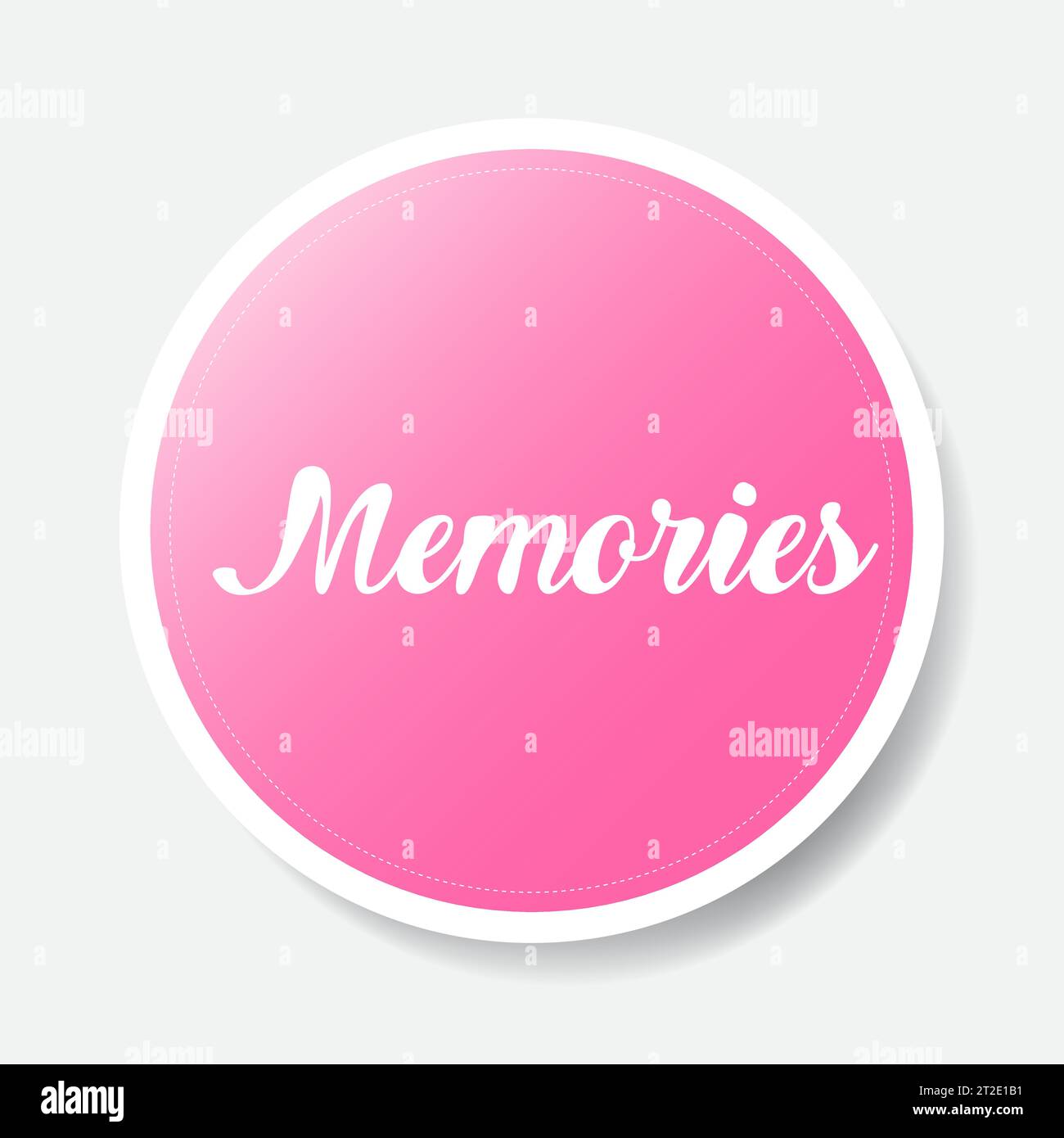 Pink color circle shape sticker with positive phrase, vector ...