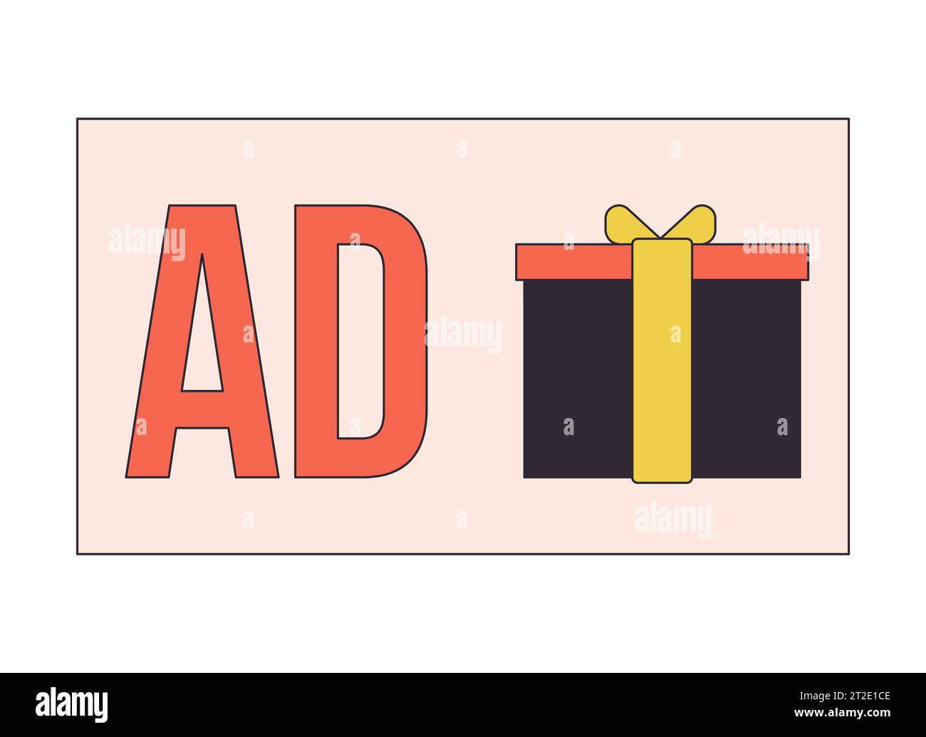 Advertising prize flat line concept vector spot illustration Stock ...