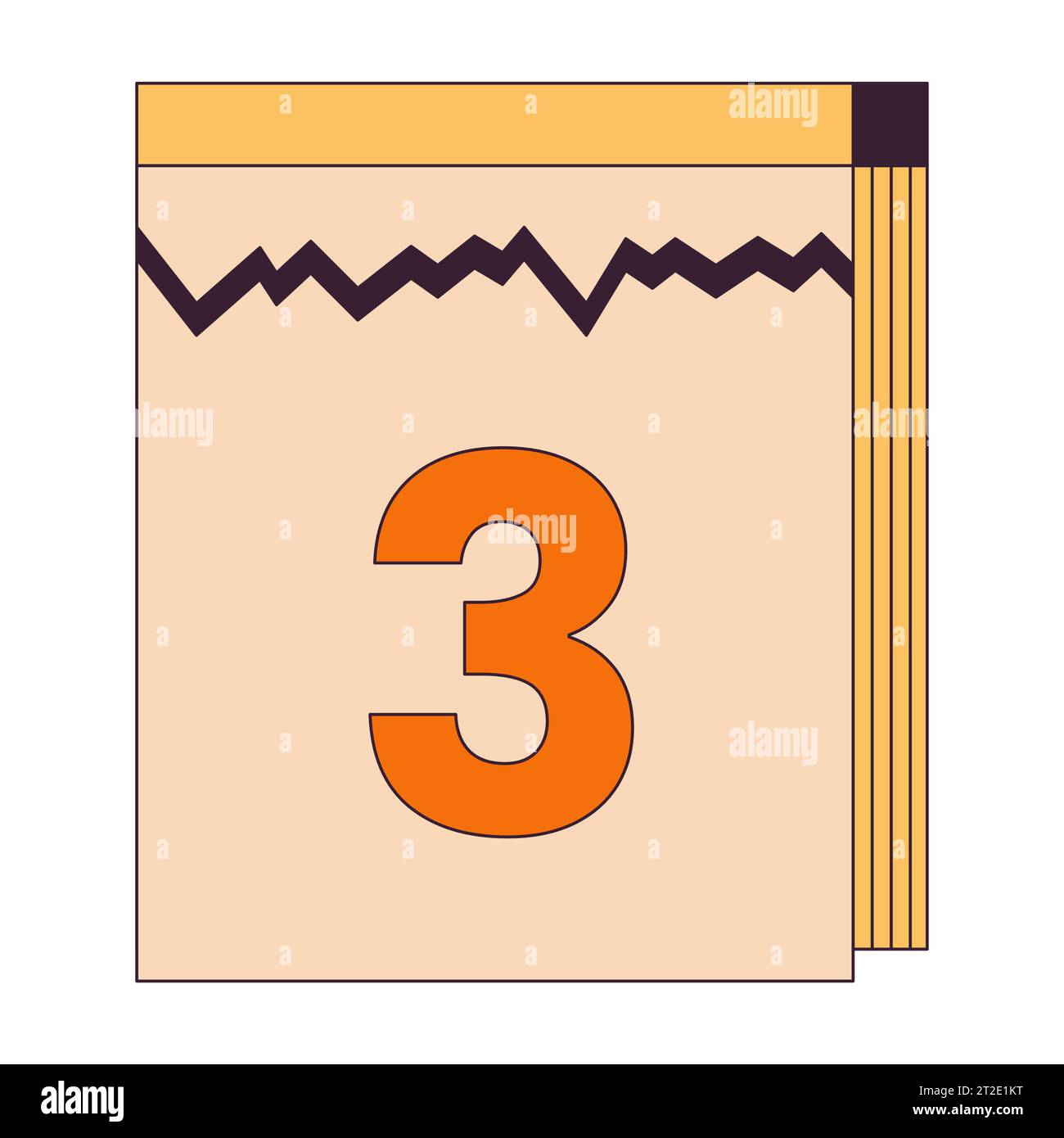 Calender tear-off 2D linear cartoon object Stock Vector Image & Art - Alamy