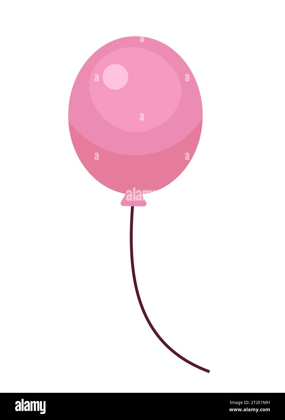 Pink balloon floating 2D cartoon object Stock Vector Image & Art - Alamy