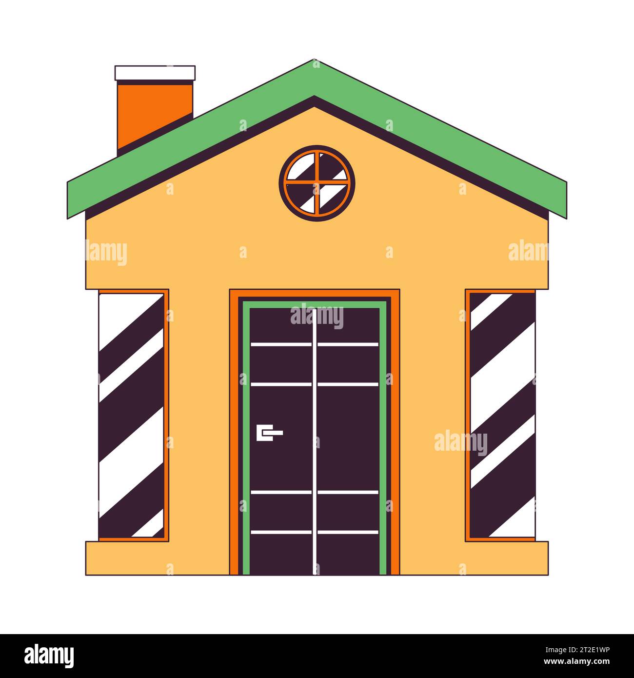 Guardhouse Cabin 2d Linear Cartoon Object Stock Vector Image And Art Alamy