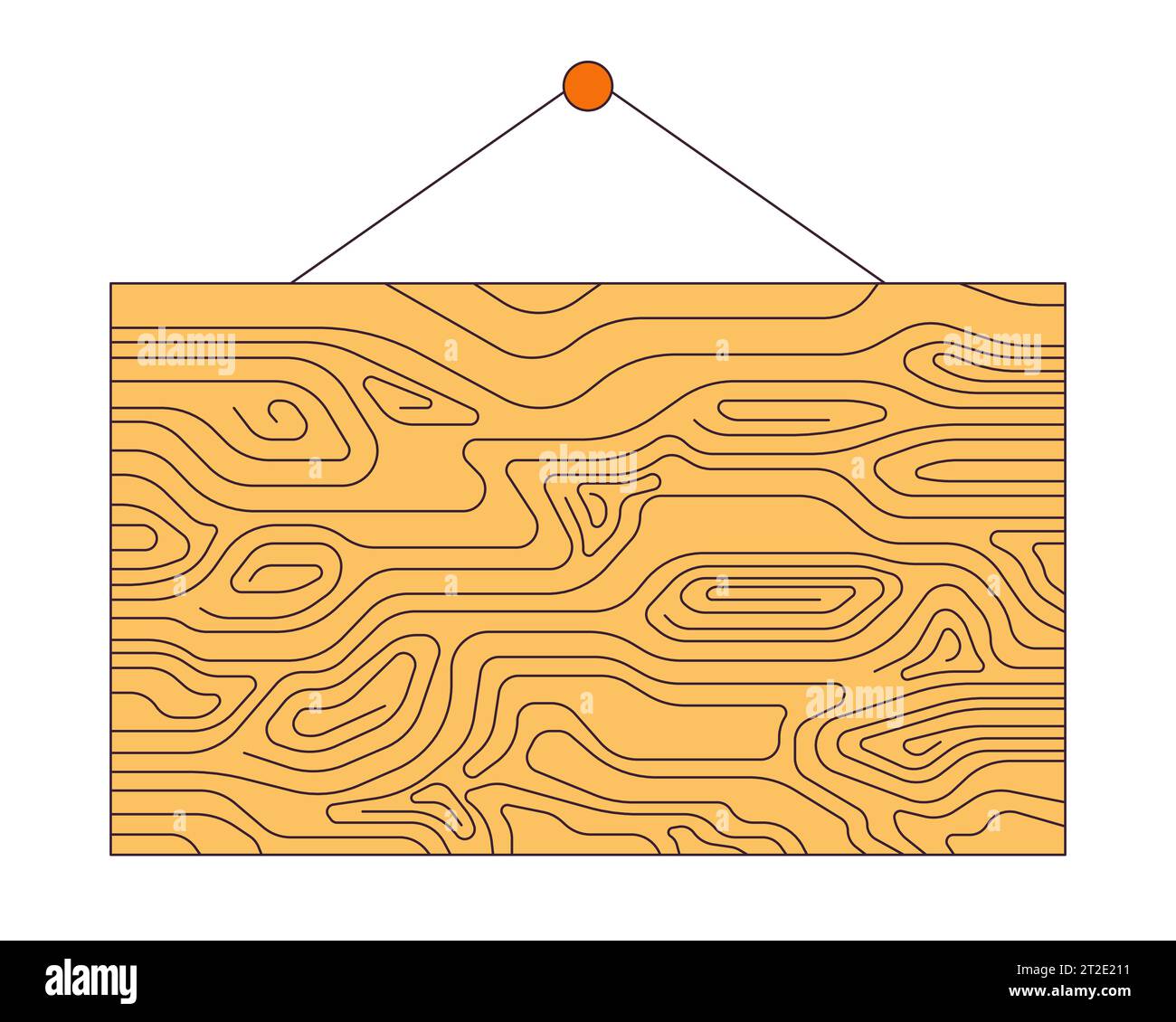 Wooden signboard hanging 2D linear cartoon object Stock Vector Image ...