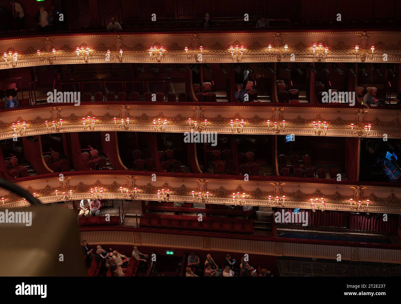 Balconies, tiers and boxes at the Royal Opera House, London, England ...