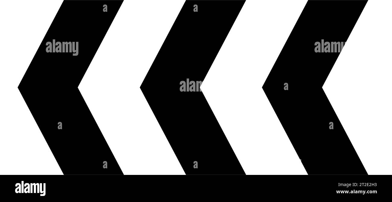 Arrow chevron symbol. Black arrows symbols set. Warning striped arrow ...