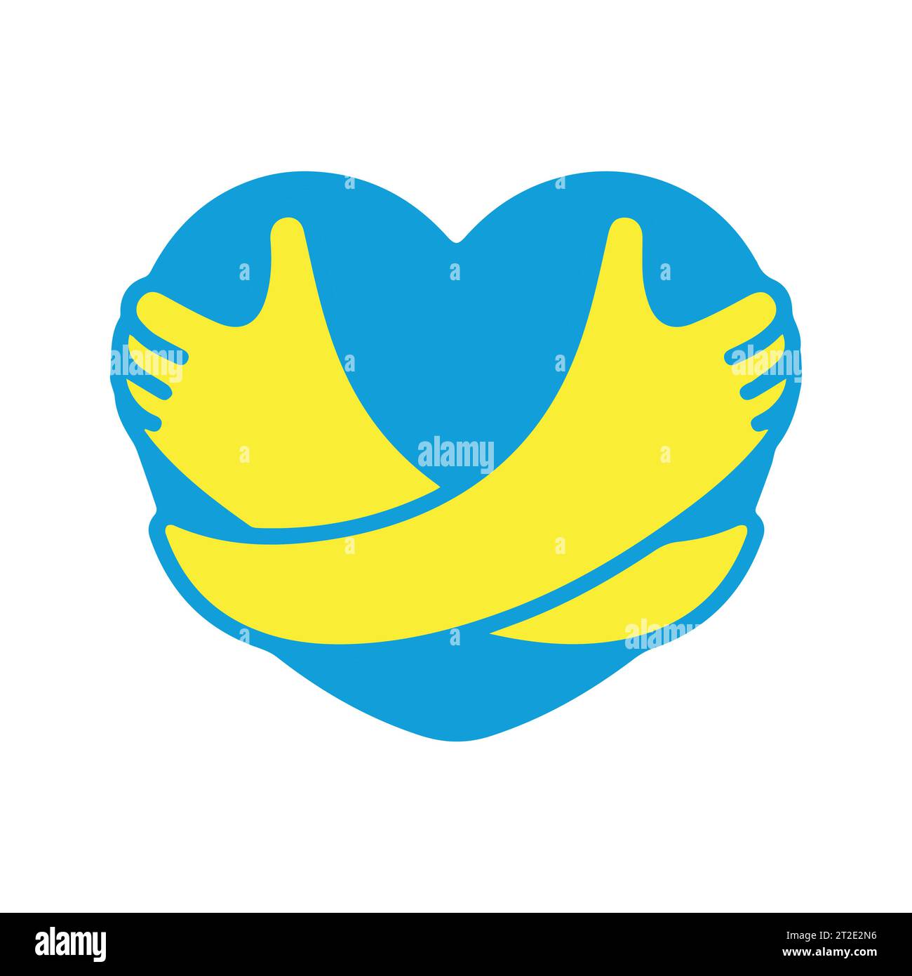 Hugging heart symbol. Hug yourself logo. Love yourself vector flat ...