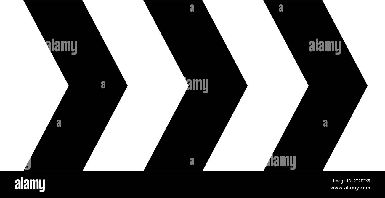 Arrow chevron symbol. Black arrows symbols set. Warning striped arrow ...