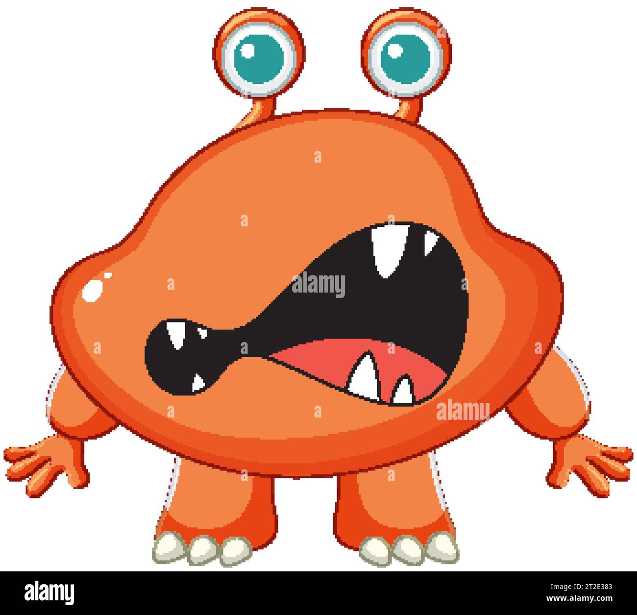 A lively and colorful vector cartoon character of a red monster Stock ...