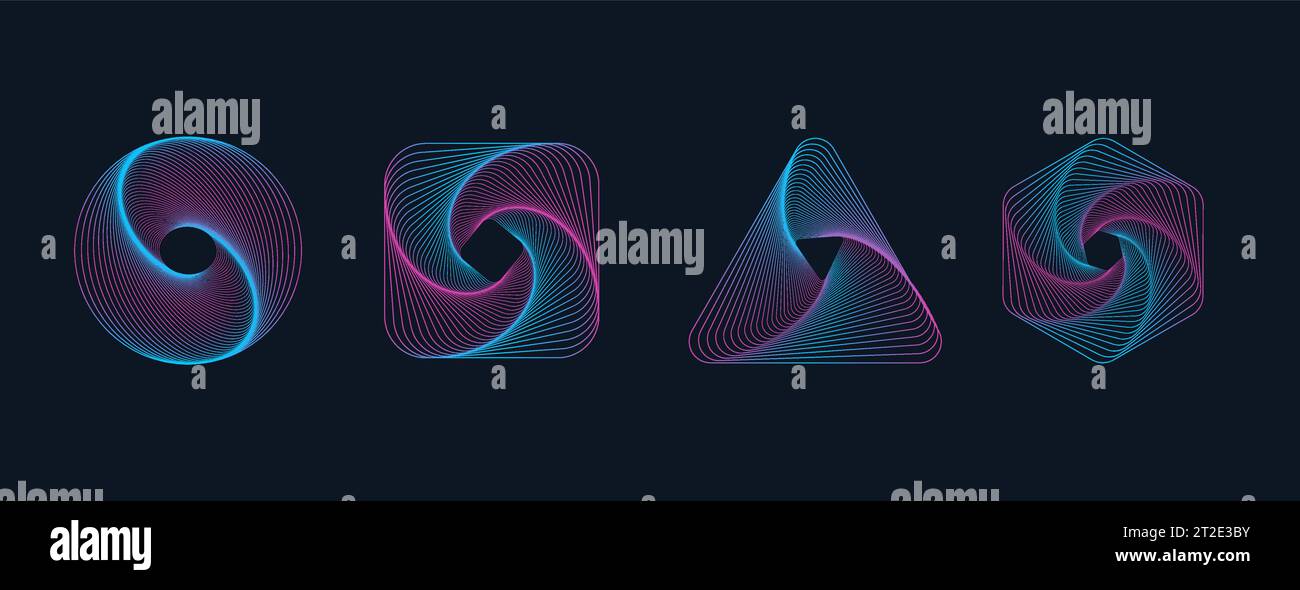Abstract shapes in trendy neon color. Trendy retro 1980s, 90s style ...