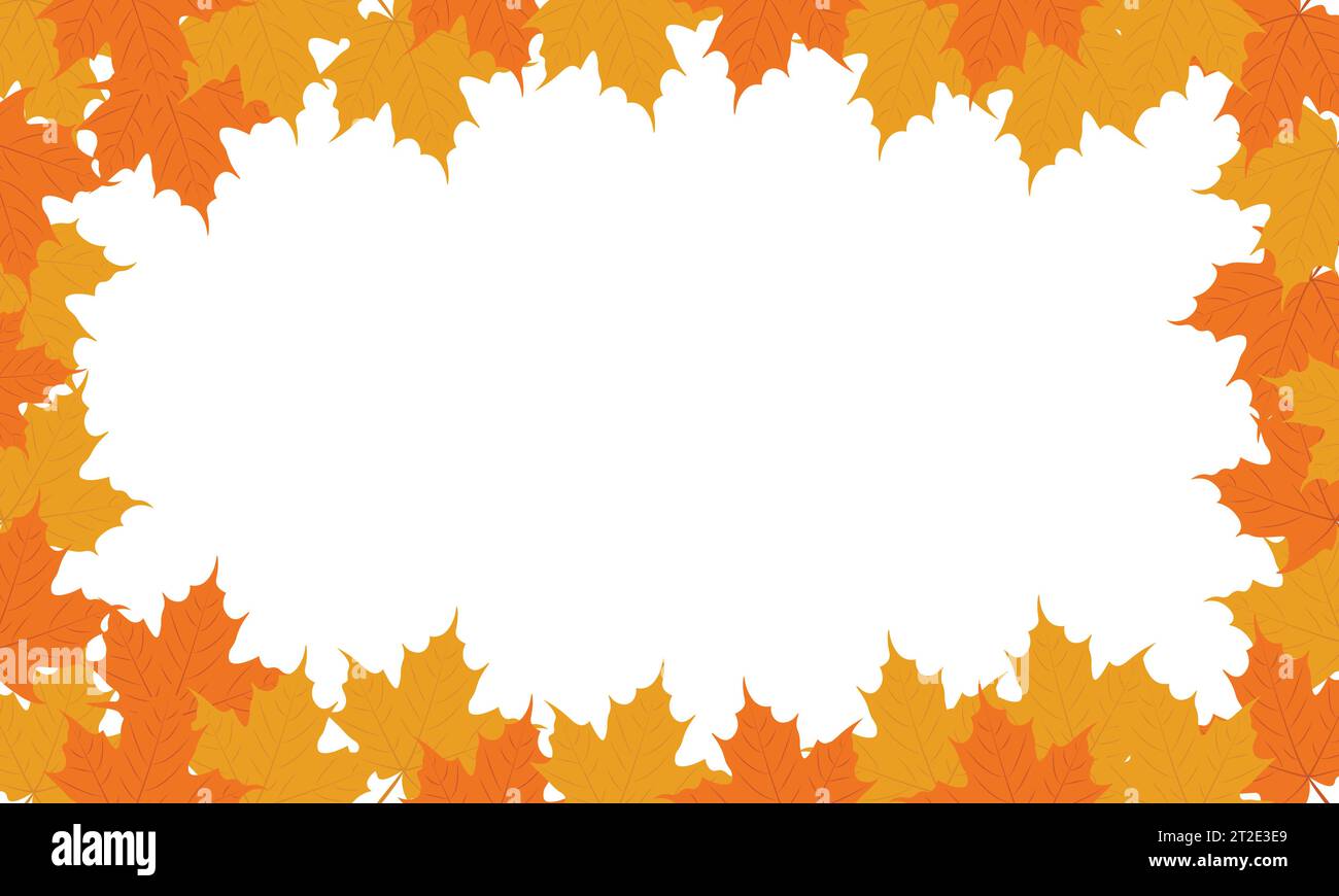 Autumn background. Maple leaves frame. Template for autumn banner ...
