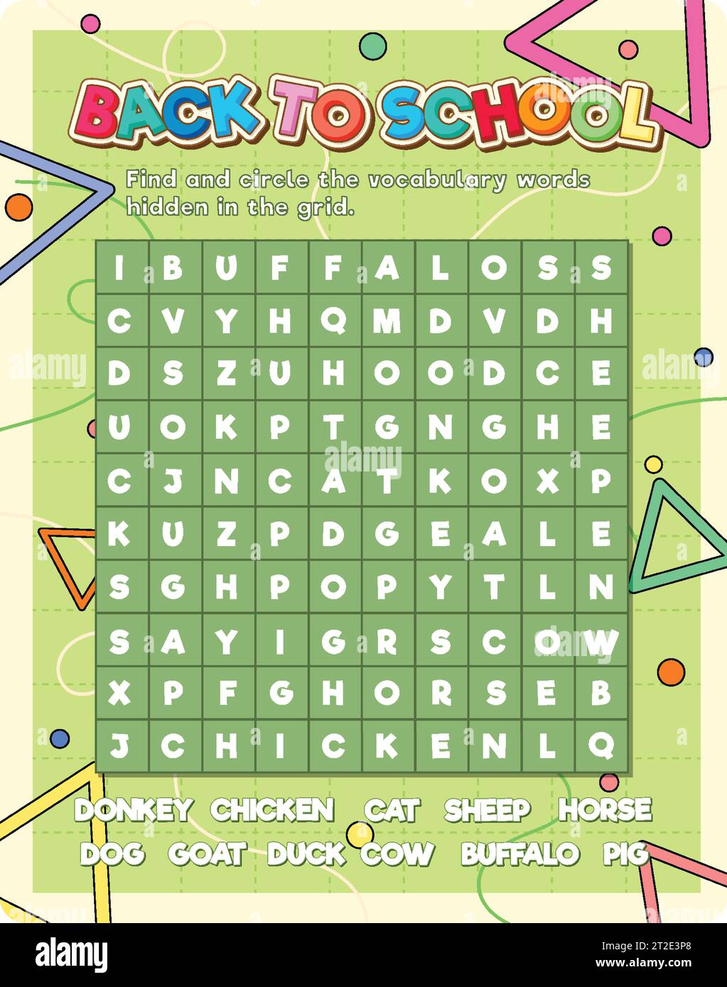 A fun word search puzzle game template with hidden words to enhance ...