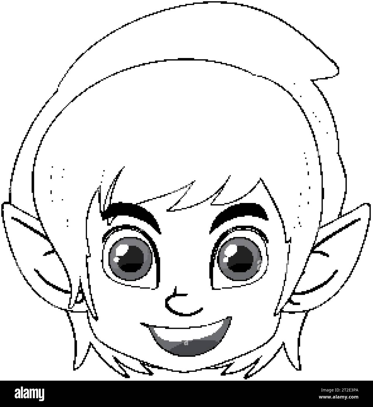 Cute elf cartoon doodle outline illustration Stock Vector Image & Art ...
