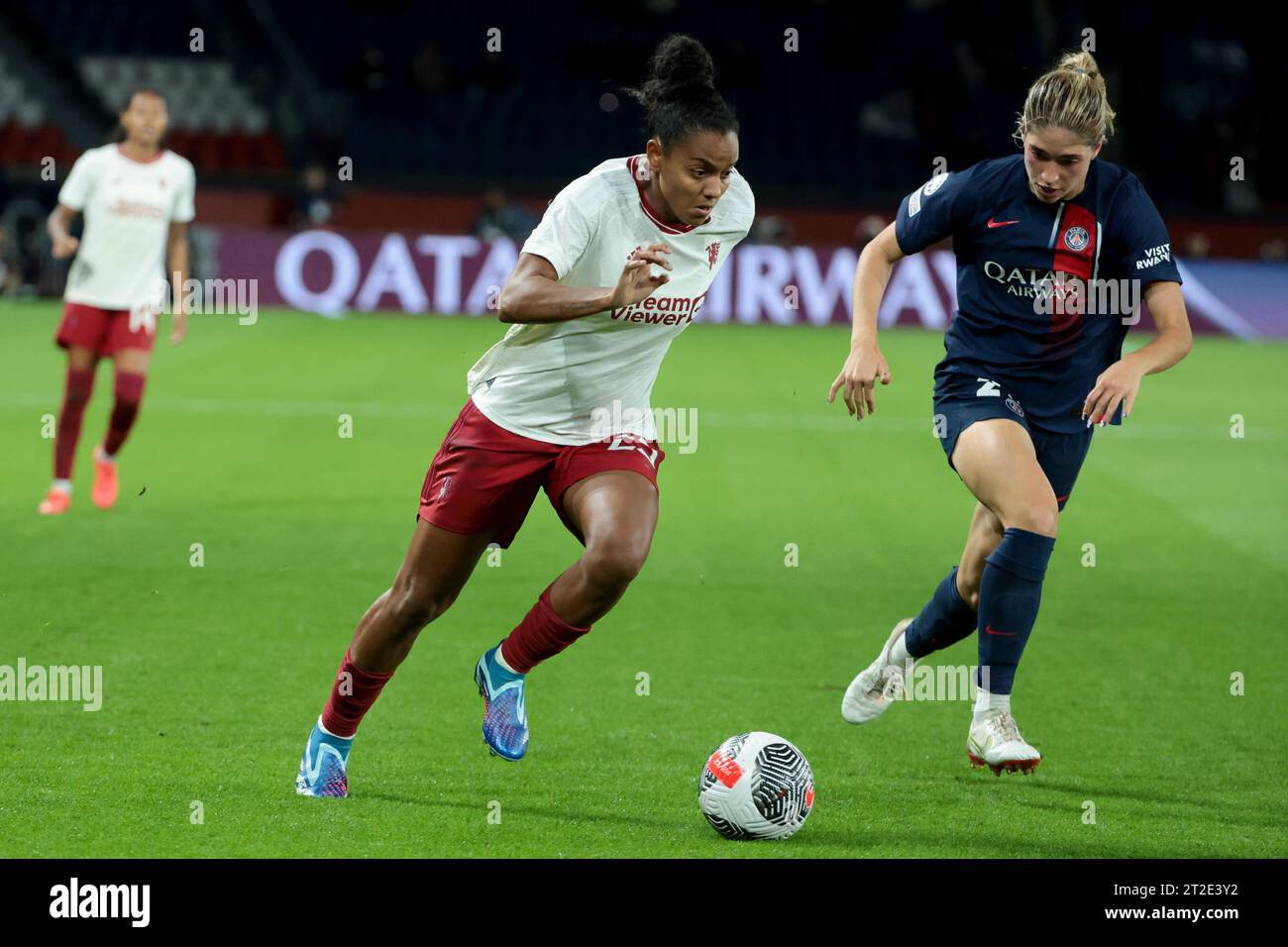 Paris, France. 18th Oct, 2023. Geyse of Manchester United, Korbin ...