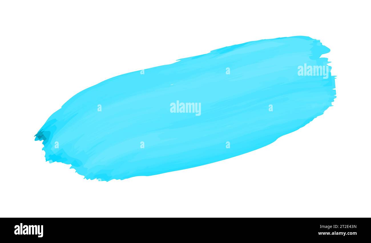 Blue watercolour brush. Paint spot on a white background. Vector ...