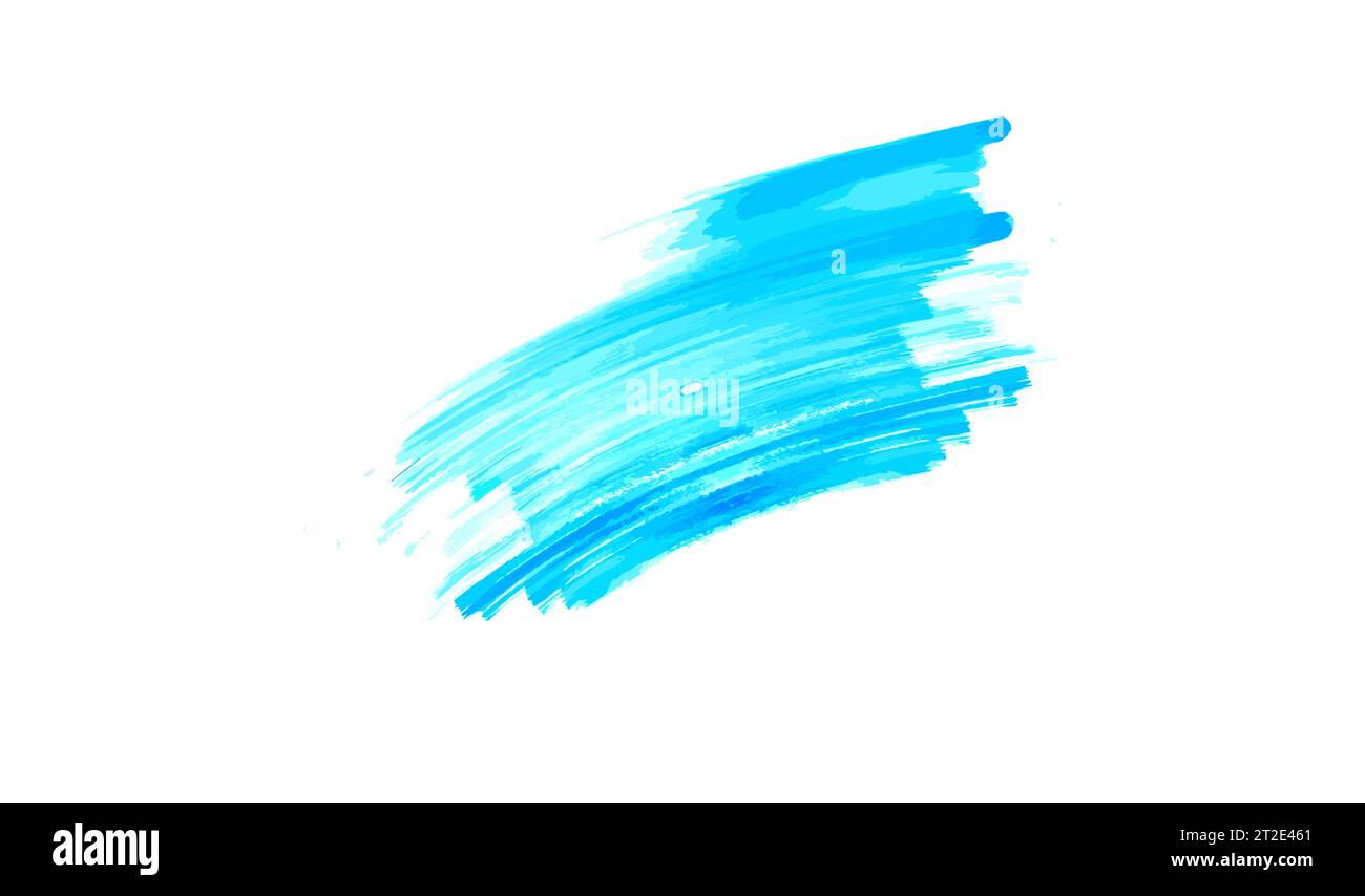 Blue watercolour brush. Paint spot on a white background. Vector ...