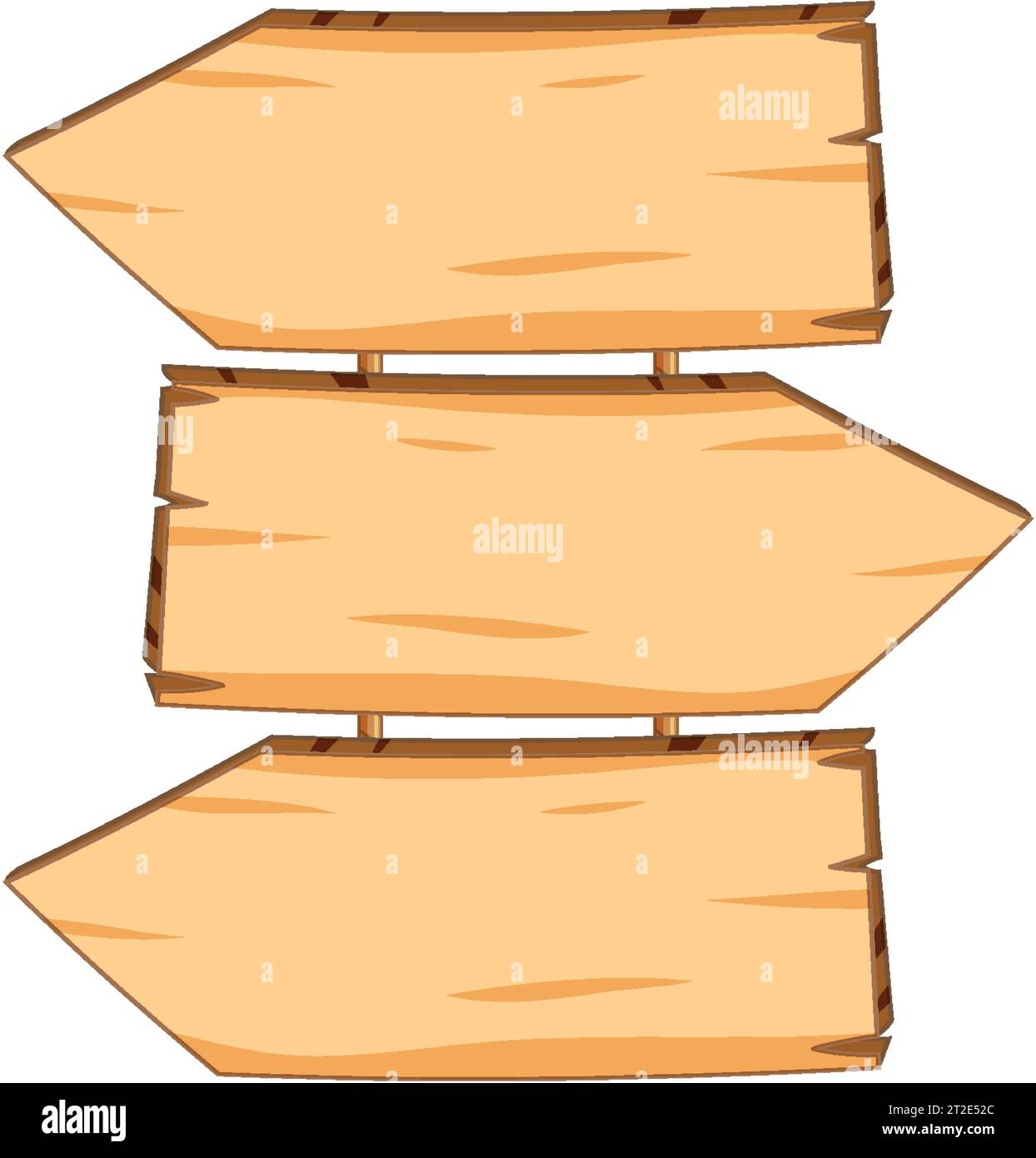 Vector cartoon illustration of wooden board frame with tree arrows ...