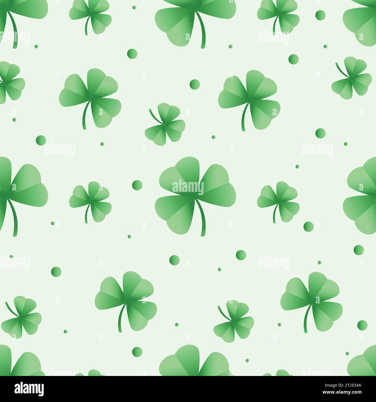 Clover leaf seamless pattern. St Patrick's Day symbol, Irish lucky shamrock background. Vector ...
