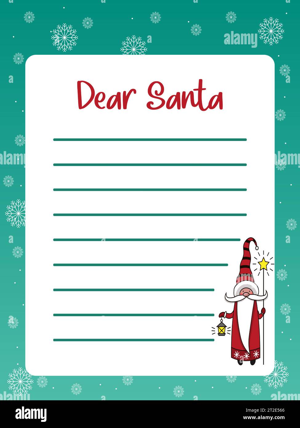 Christmas letter to Santa. Christmas layout with cute gnome for wish ...