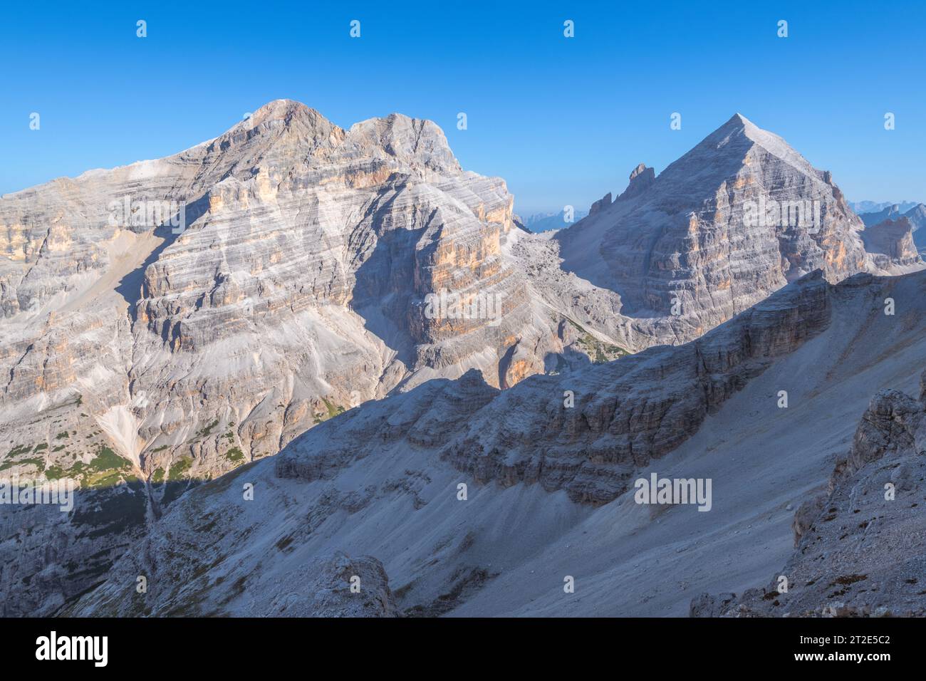 Perfect day with clear blue sky looking at the Tofane range in the ...