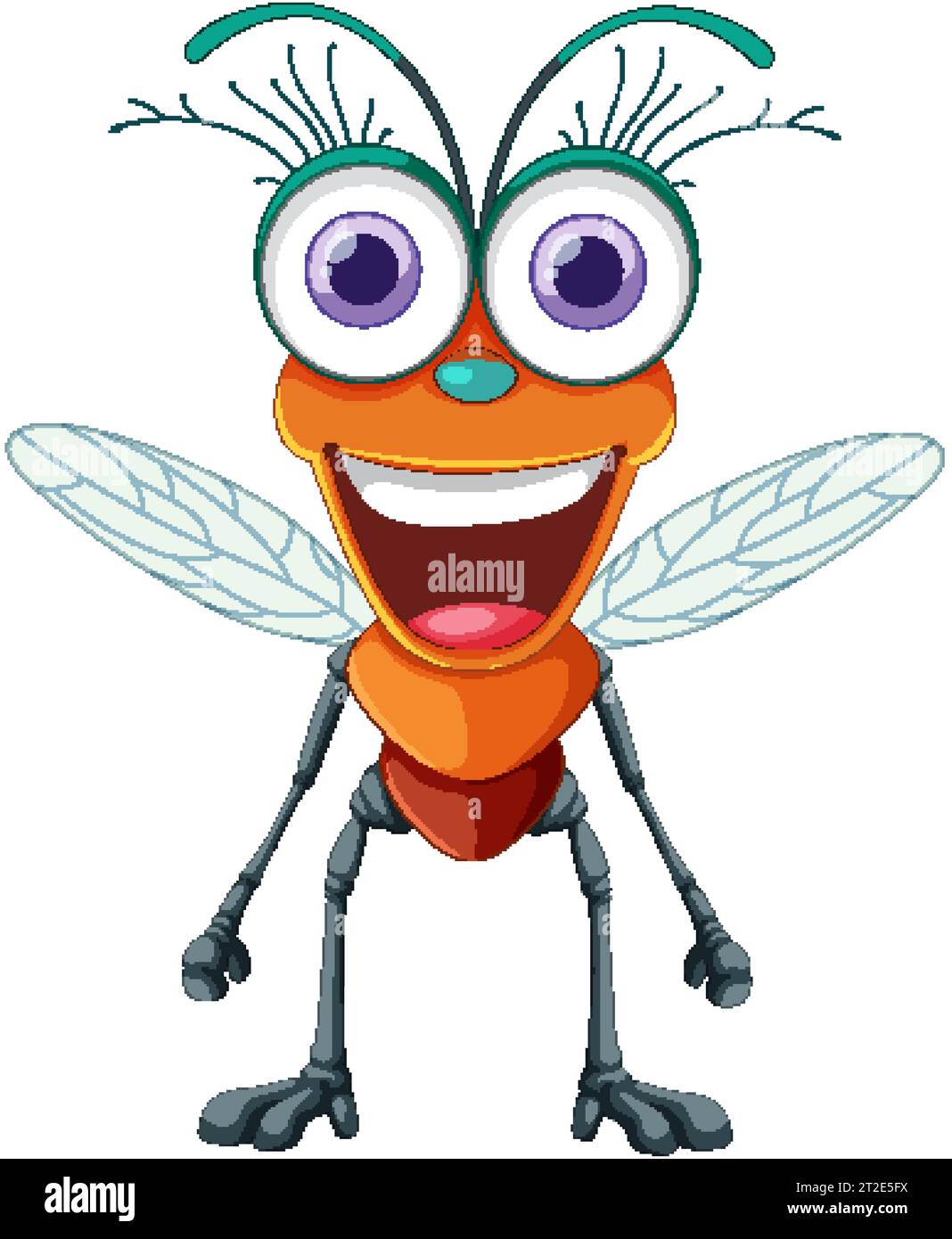 Happy fly cartoon character illustration Stock Vector Image & Art - Alamy