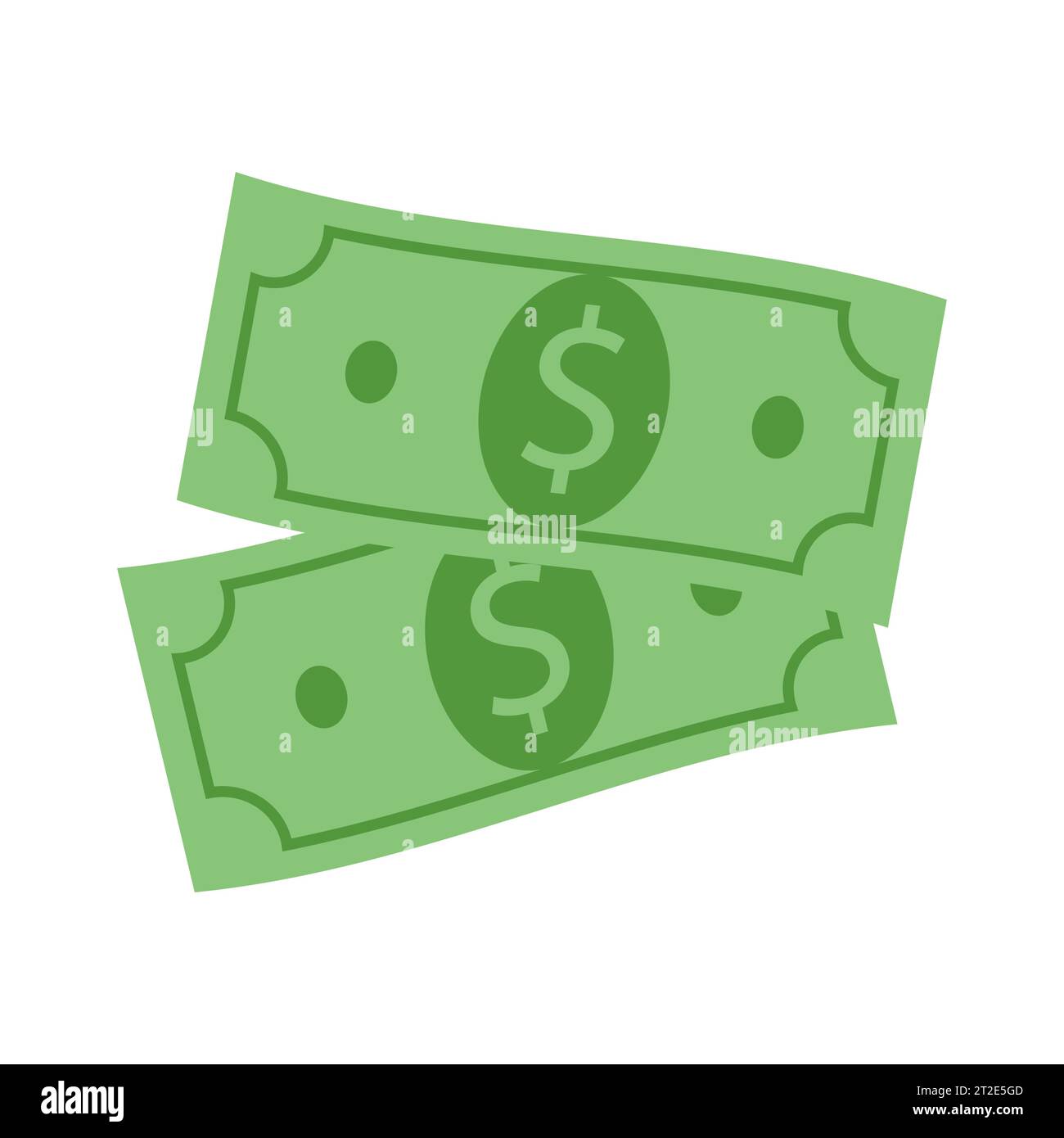 Vector Dollar sign, two money dollar icon, dollar bill symbol Stock ...